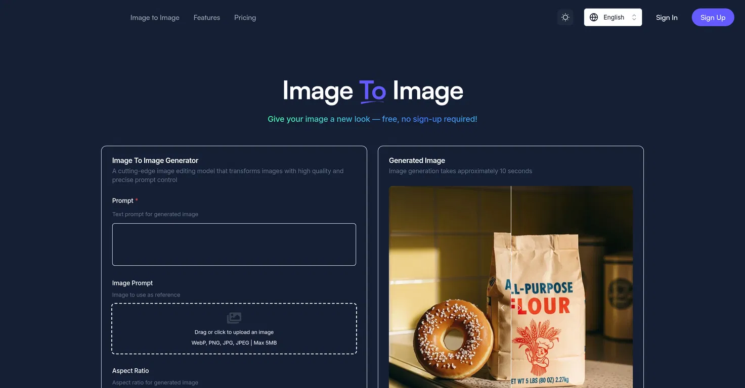 Image to Image.tech - AI Tool for Image Editing | AIAXIO